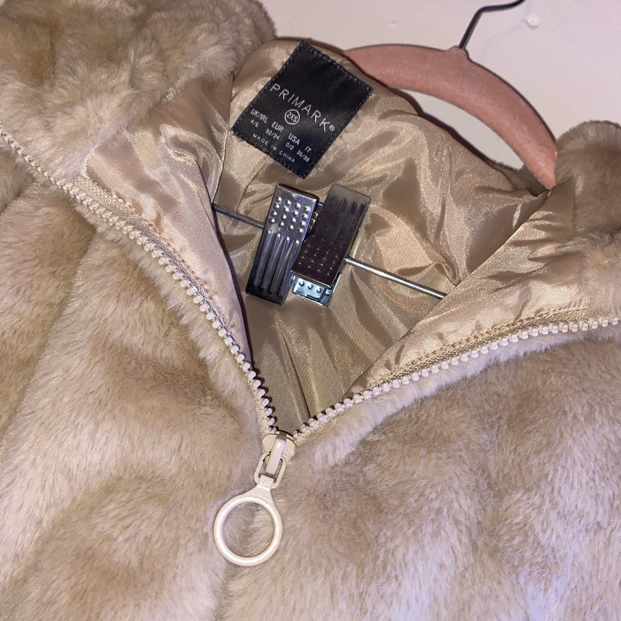 Primark oversized cream fluffy teddy coat Size 2XS... - Depop