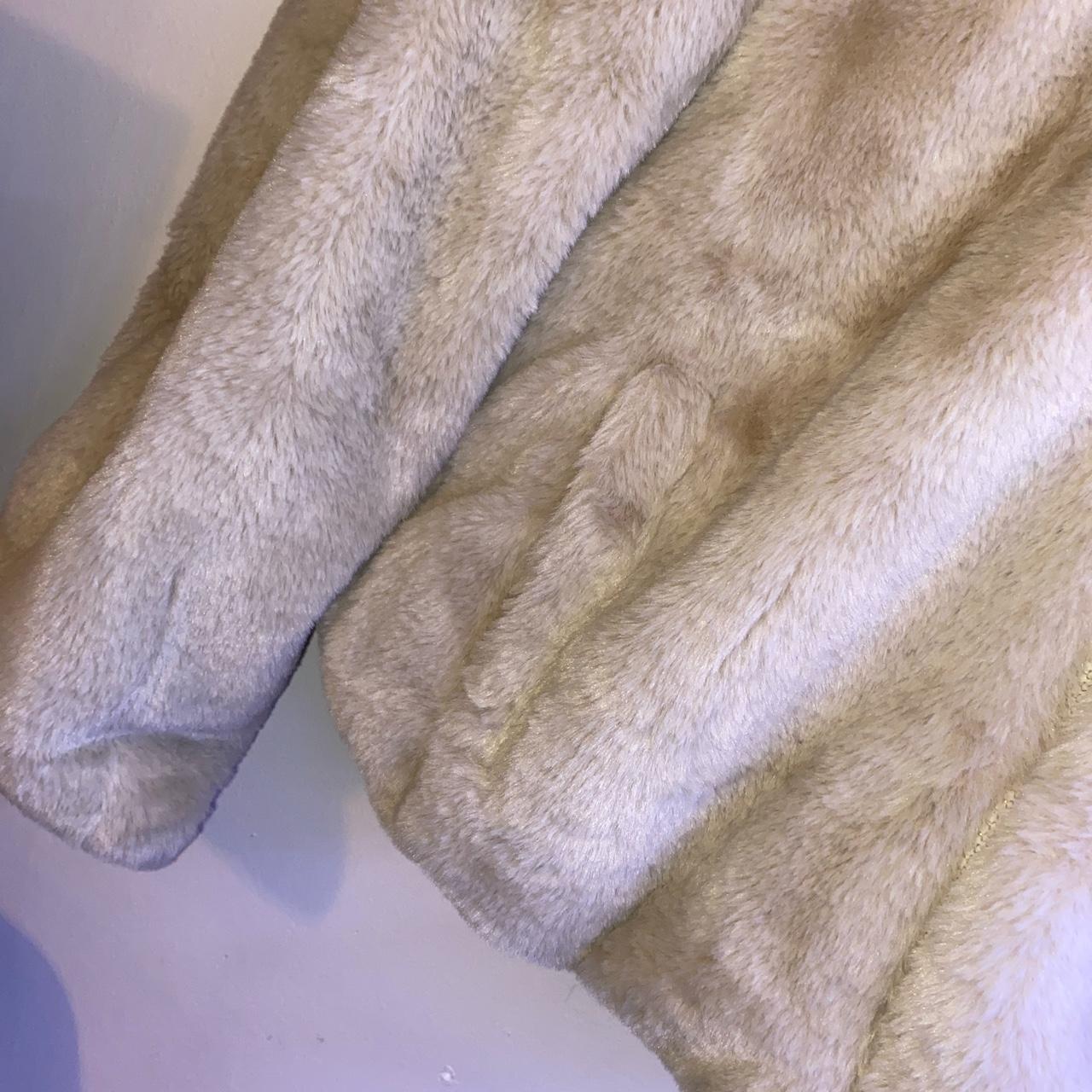 Primark oversized cream fluffy teddy coat Size 2XS... - Depop