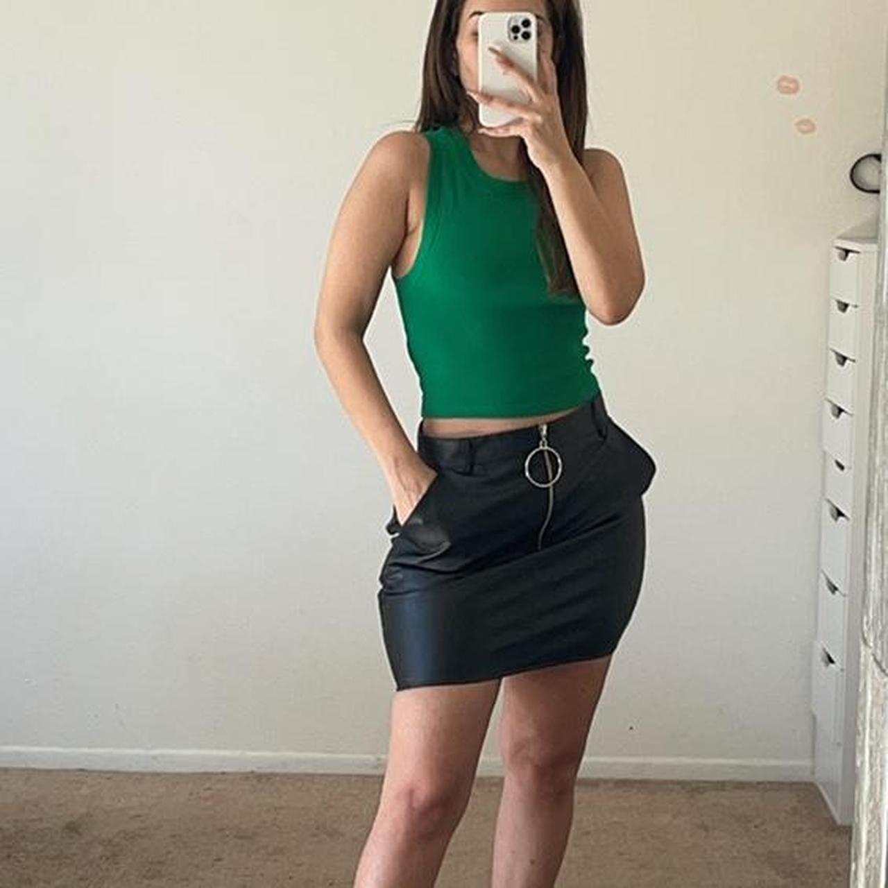 Missguided Faux Leather Mini Skirt Nwt Size 6 Usa Depop