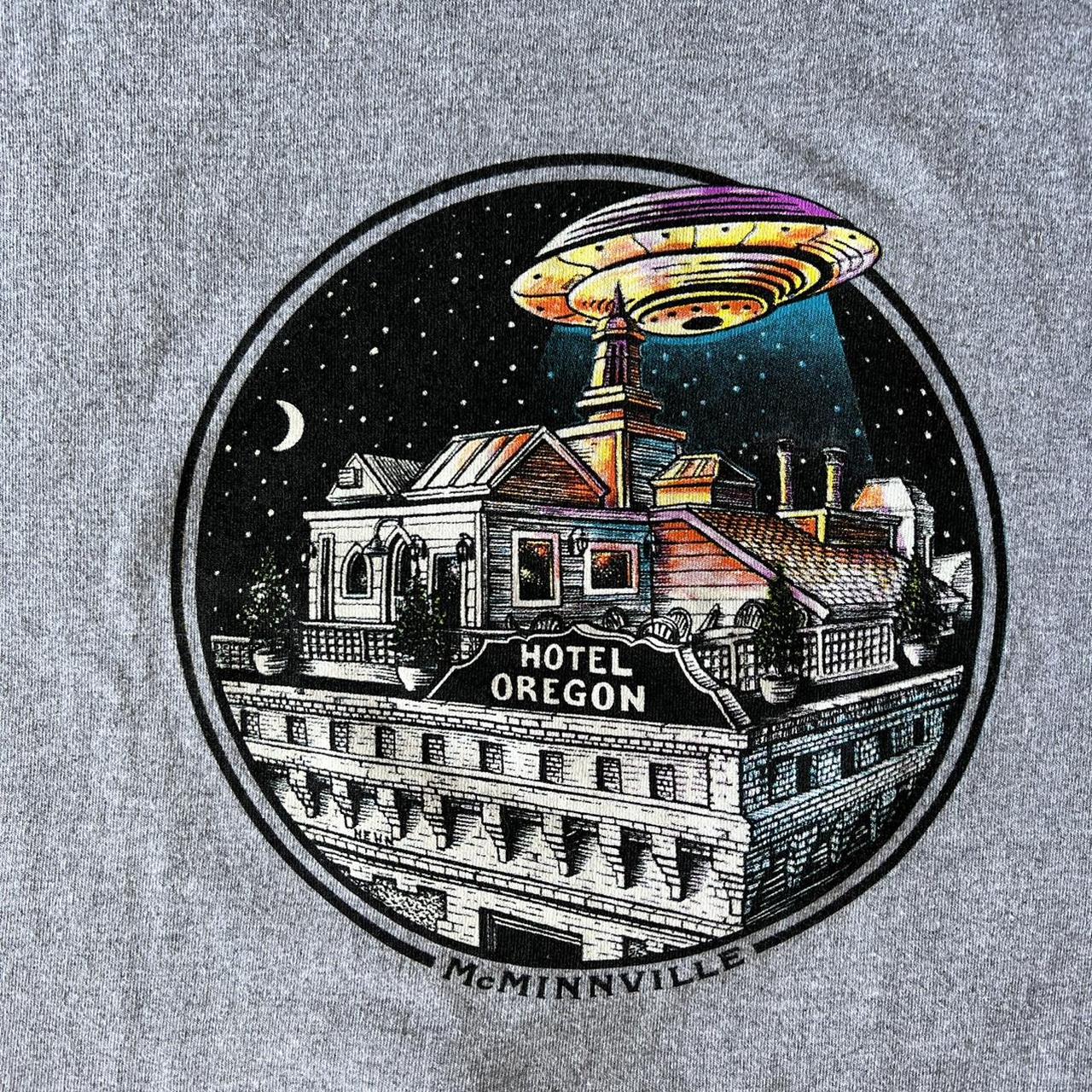 🛸 HOTEL OREGON MCMINNVILLE UFO GRAPHIC TEE •size:... - Depop