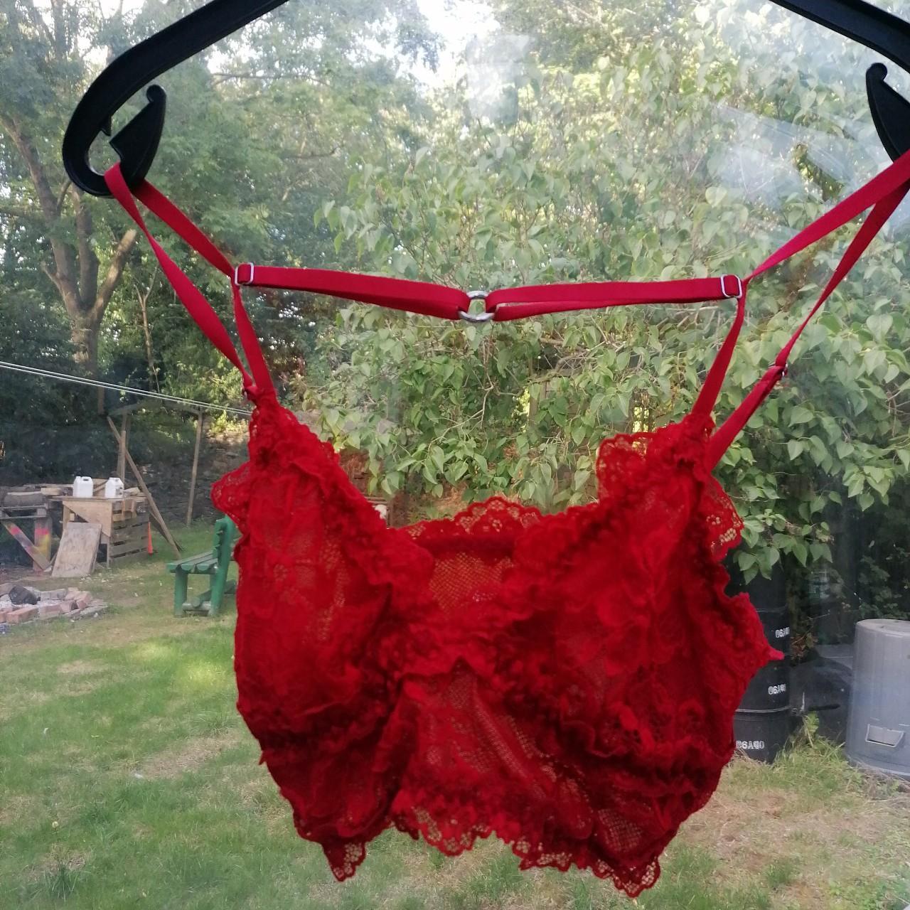 Lace bralet with straps and o ring Unpadded size... - Depop