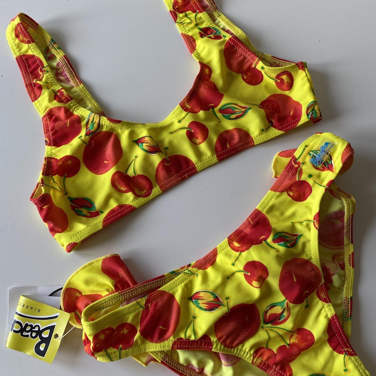 Vintage Deadstock Cherry Print Bikini Set I Believe Depop
