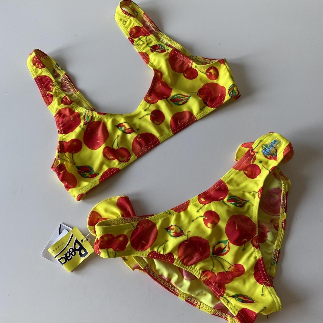 Vintage Deadstock Cherry Print Bikini Set I Believe Depop