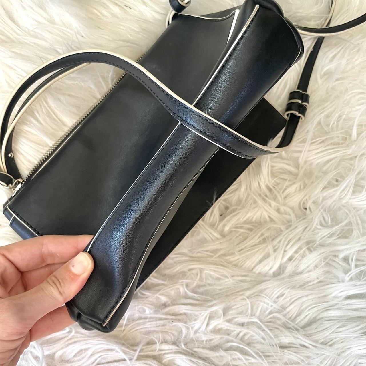 French Connection Women's Black and Cream Bag | Depop