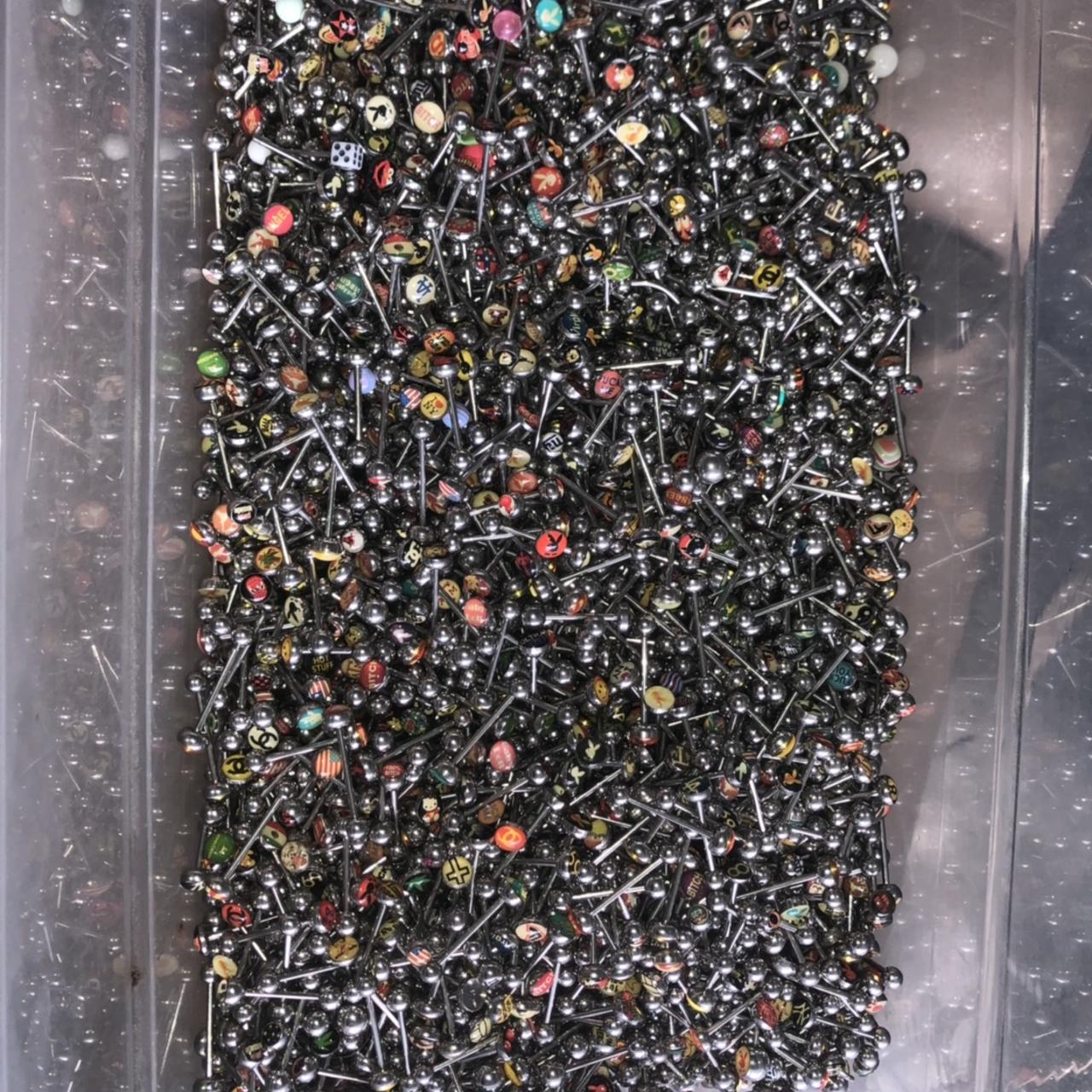 metal top and bottom tongue rings, $5 and i have... - Depop