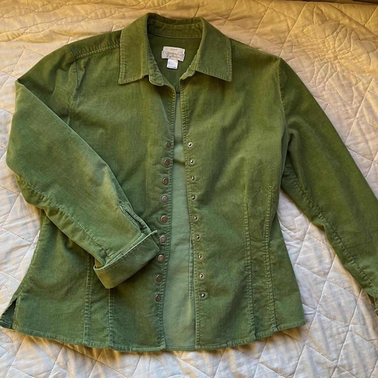 Christopher & Banks Women's Green Jacket | Depop