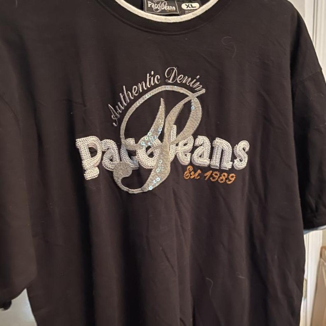 Paco Men's Black and White T-shirt | Depop