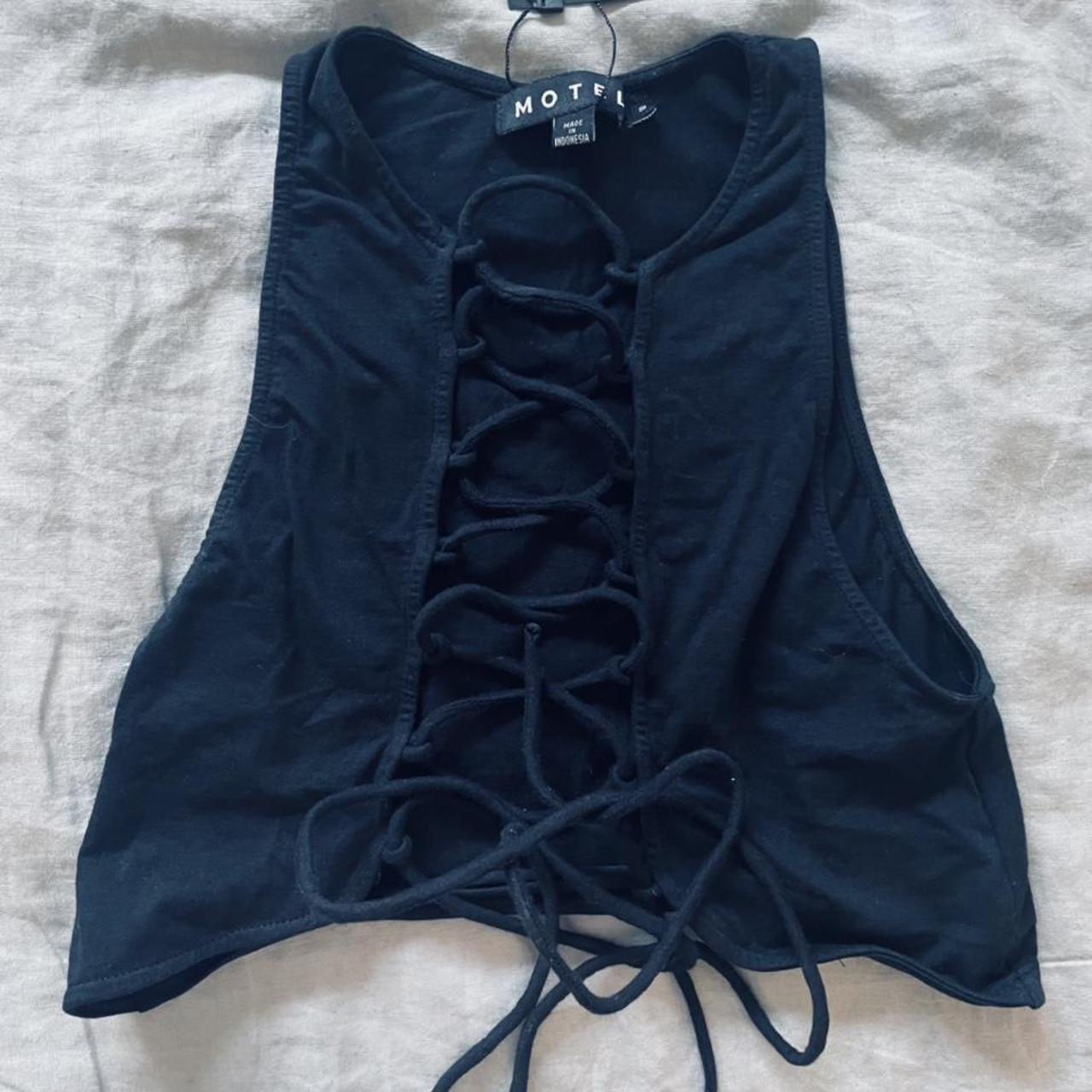 Motel rocks black crop top size S, Brand new with... - Depop