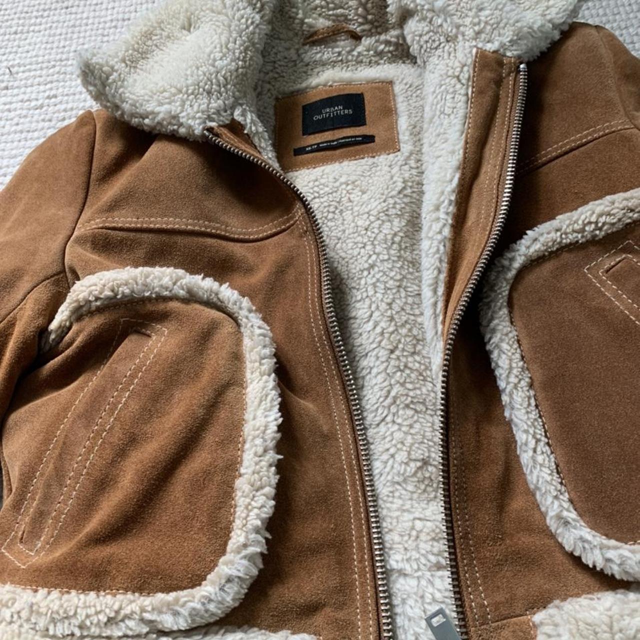 Urban Outfitters real 100% suede brown / tan jacket,... - Depop