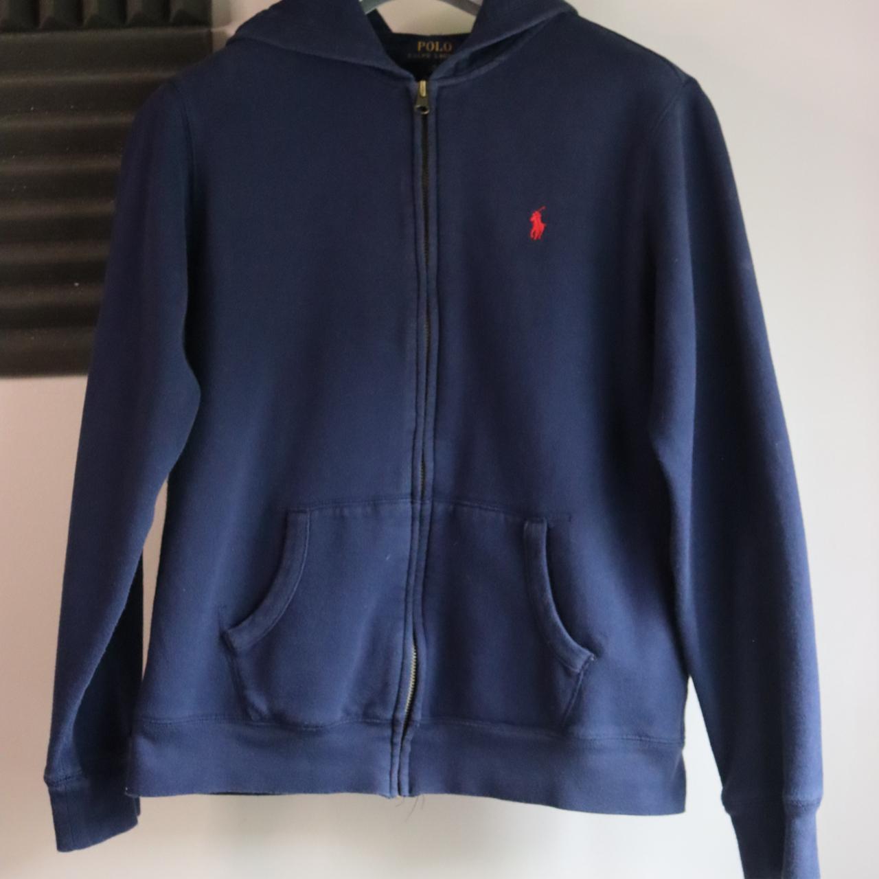 Navy blue Polo Ralph Lauren zip up hoodie... - Depop