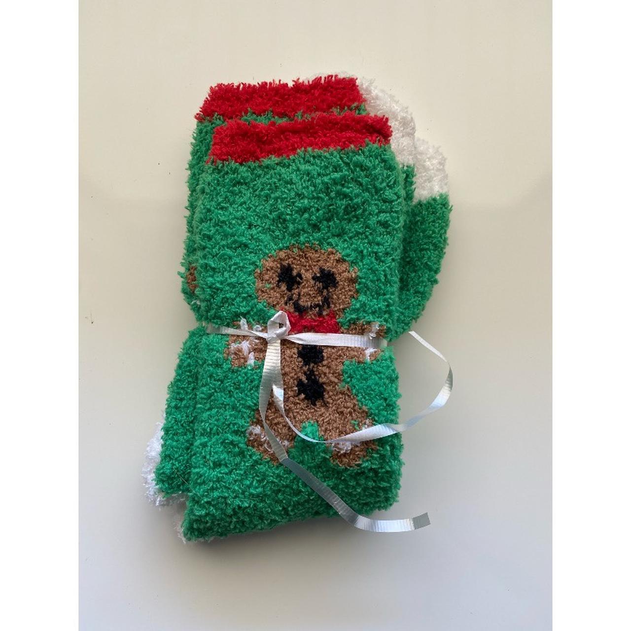 Fuzzy Gingerbread Christmas socks. Brand... - Depop