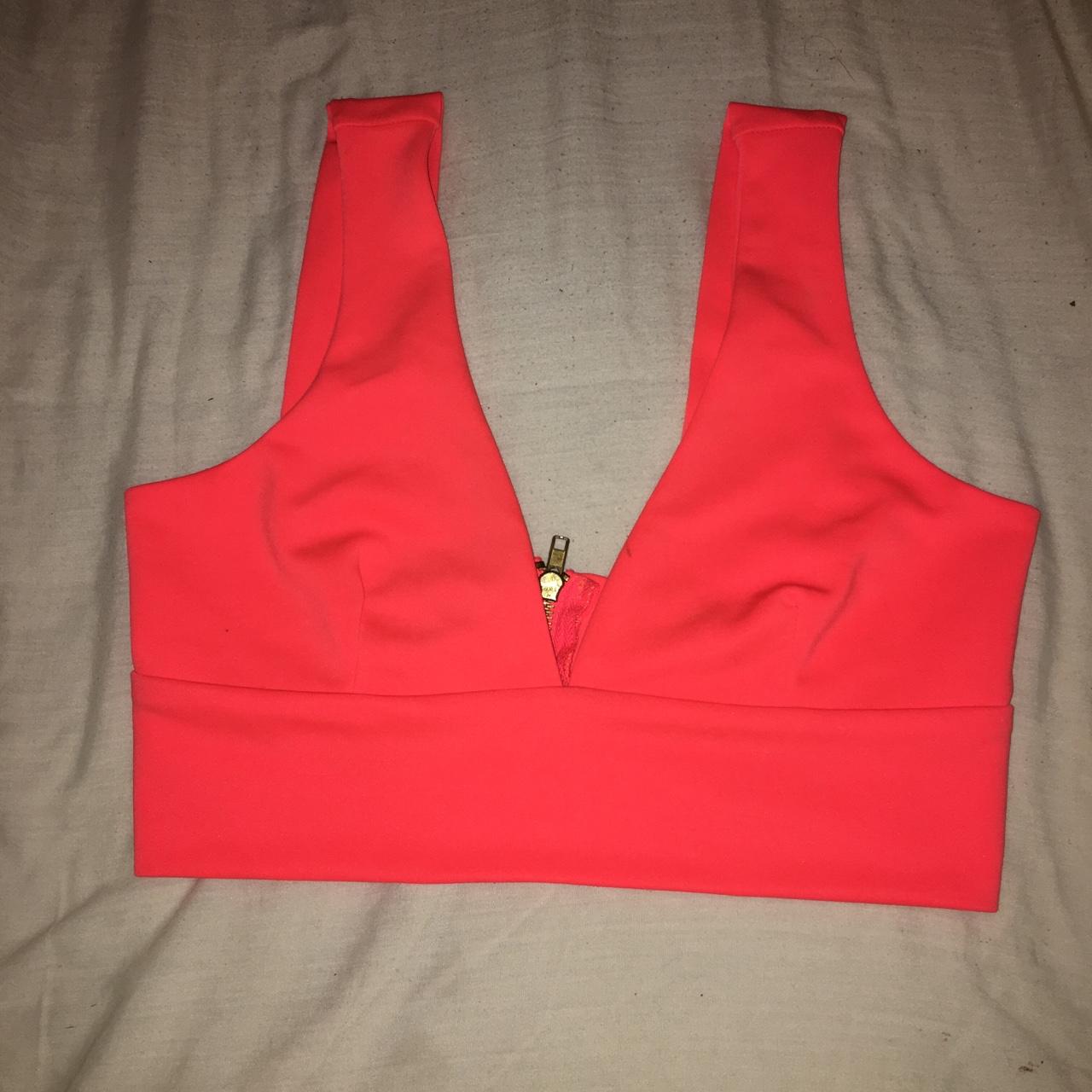 Neon pink crop top. Only worn once in Napa! Size 12... - Depop