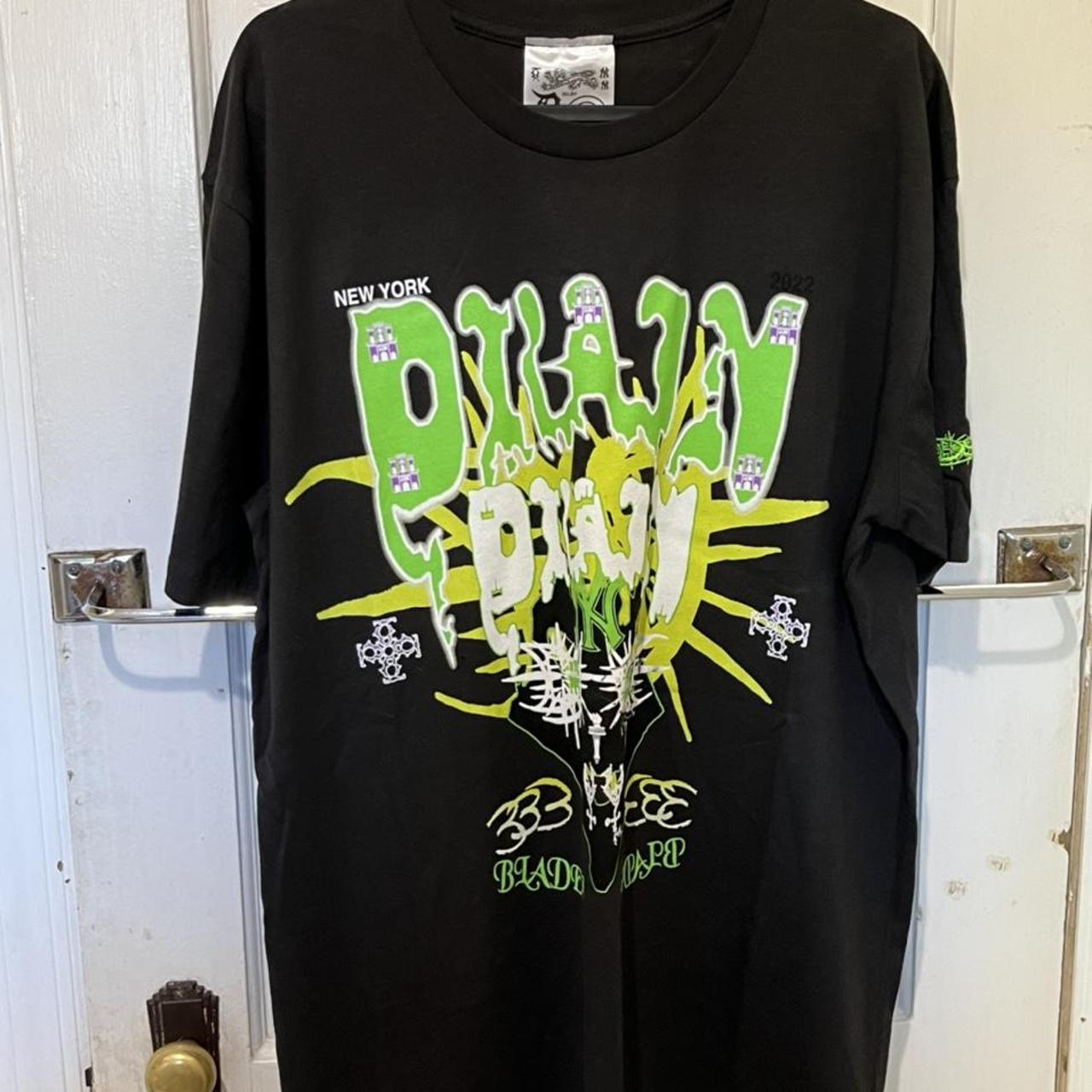 Exclusive New York Face Shield Bladee t-shirt Size... - Depop