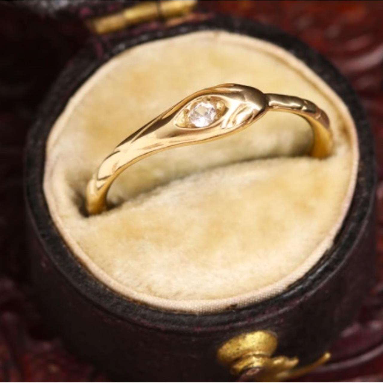 Eric Weiner 14k gold & diamond ouroboros snake ring... - Depop