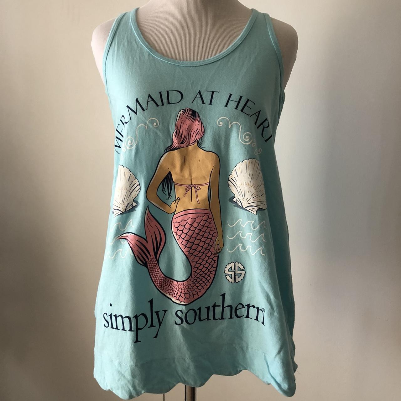 Very cute Simply Southern mermaid tank top size M.... - Depop
