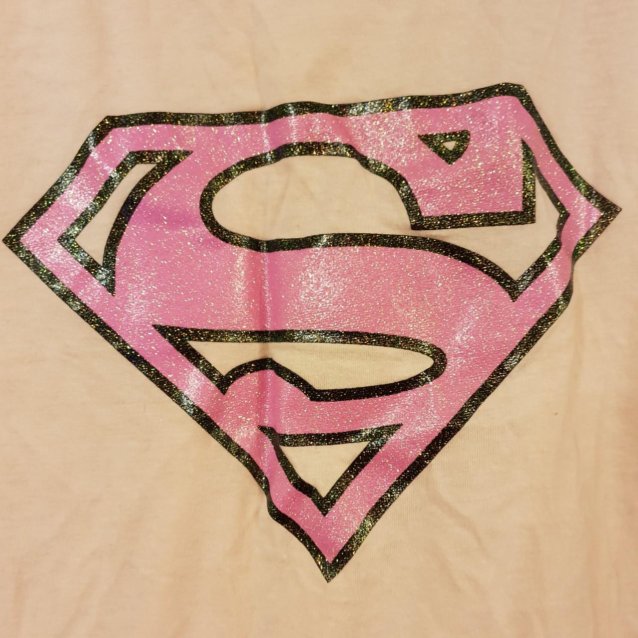 Superman Pink logo eihh glitter S-L #superman... - Depop