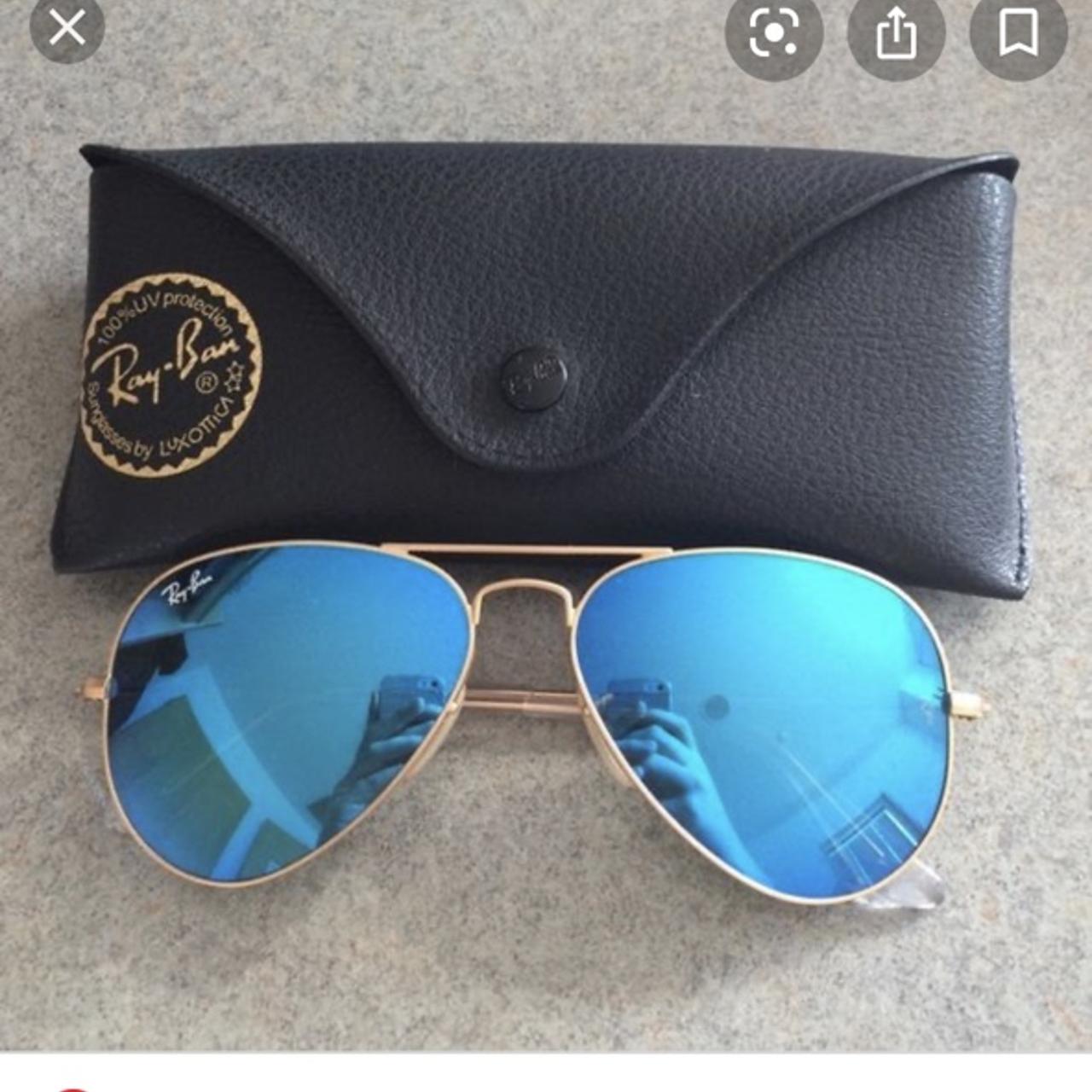 *not my photos* Selling my blue frame aviators by... - Depop