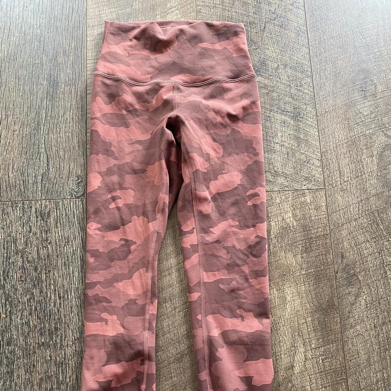 Pink camo Lulu leggings size 2 Uk 6-8 #lululemon... - Depop