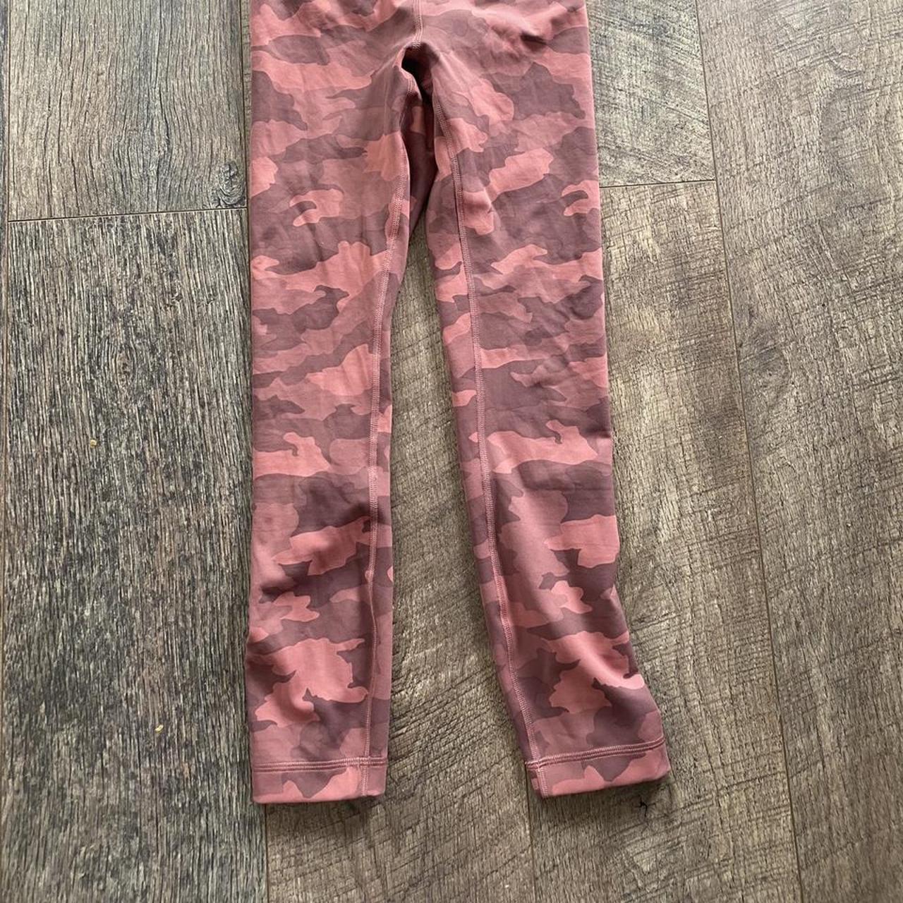 Pink camo Lulu leggings size 2 Uk 6-8 #lululemon... - Depop