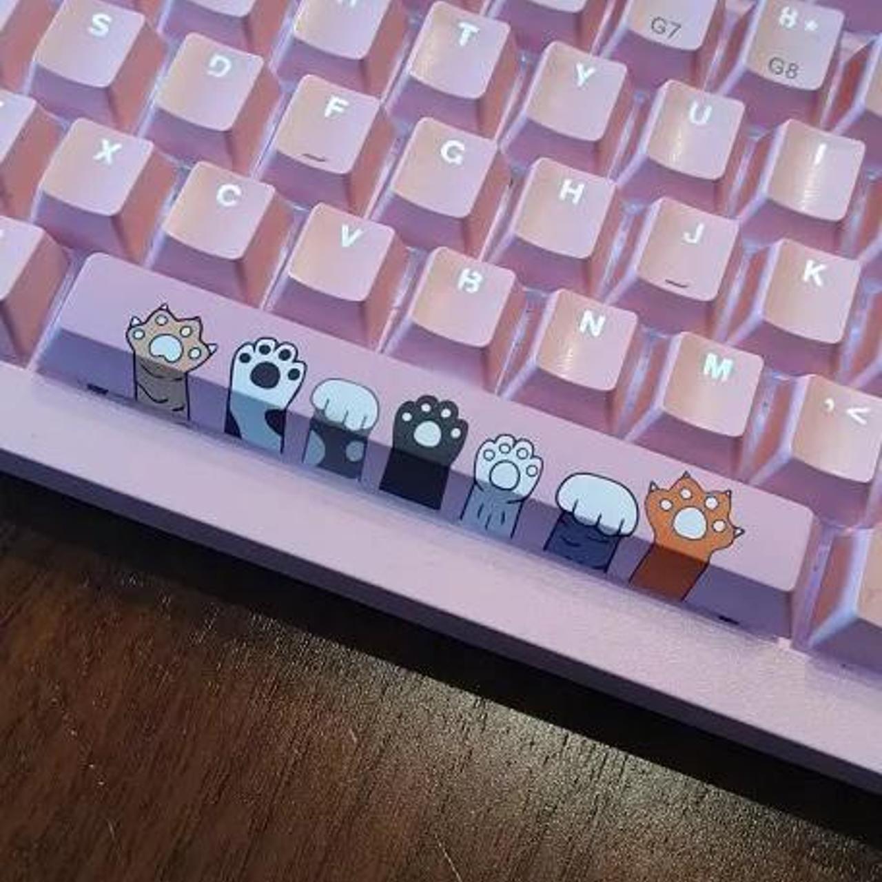 Kitty paws space bar keycap, brand new cherry... - Depop