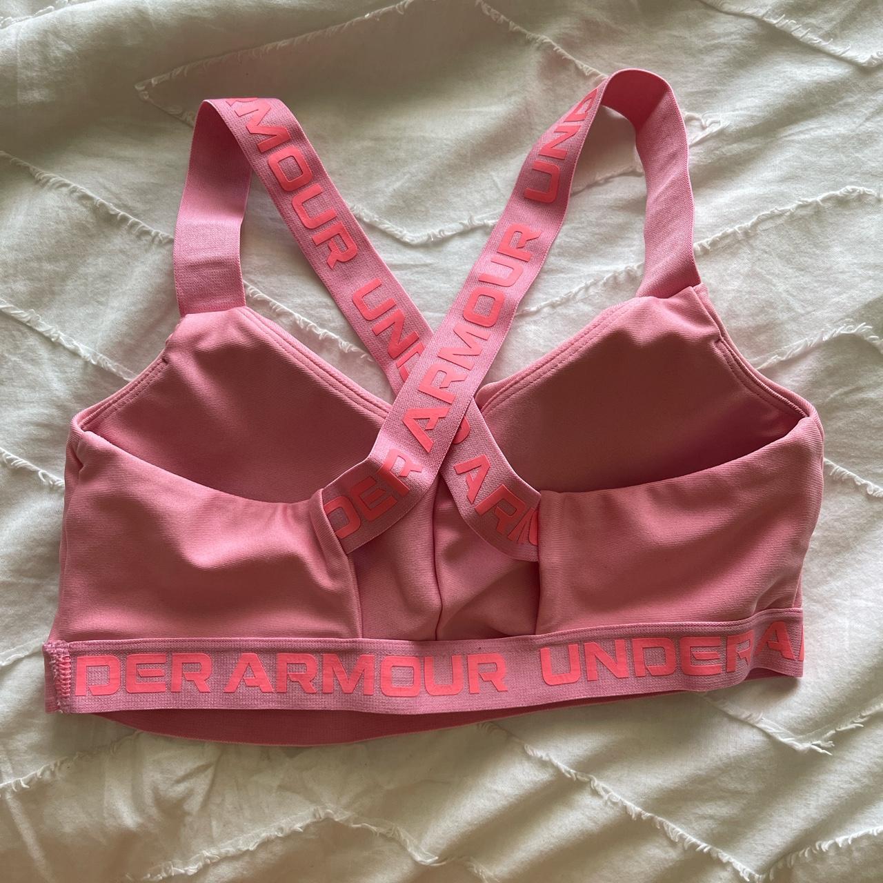 Under Armour pink sports bra - worn once - Depop