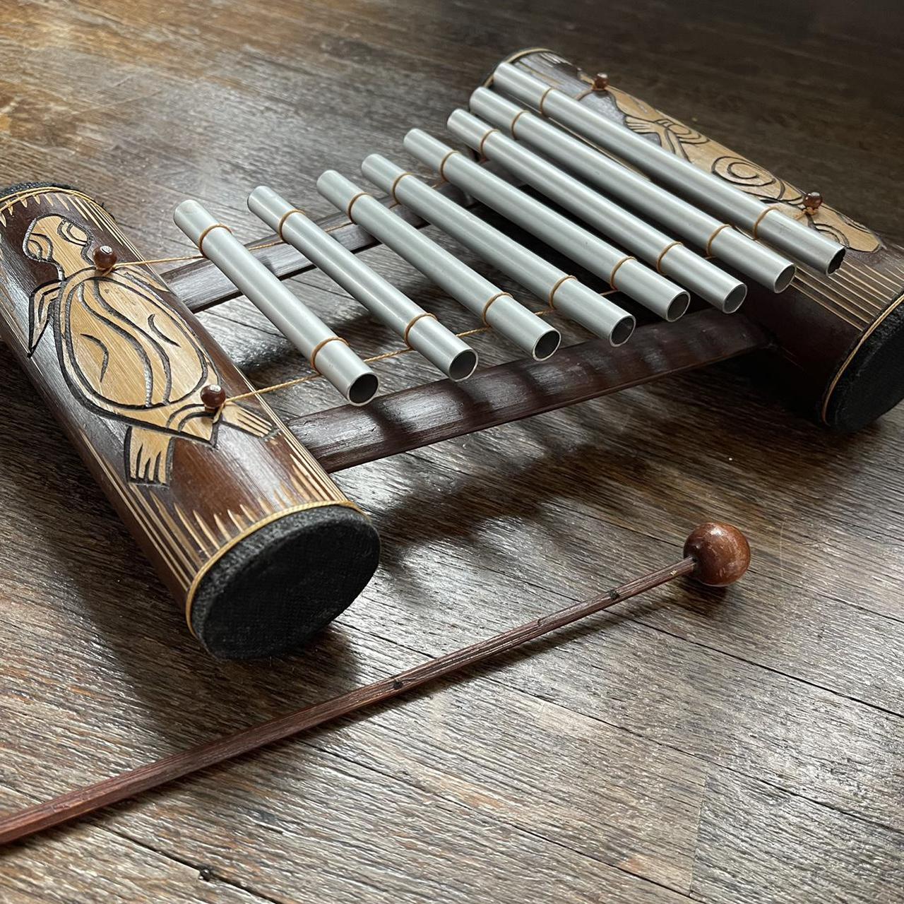 Wooden tribal turtle and Gecko lizard xylophone.... - Depop
