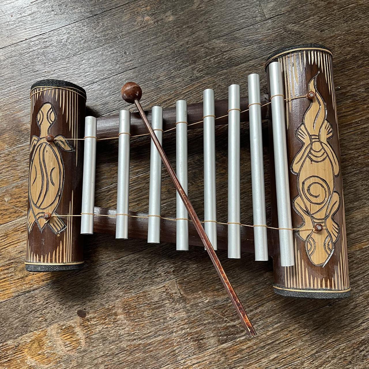 Wooden tribal turtle and Gecko lizard xylophone.... - Depop