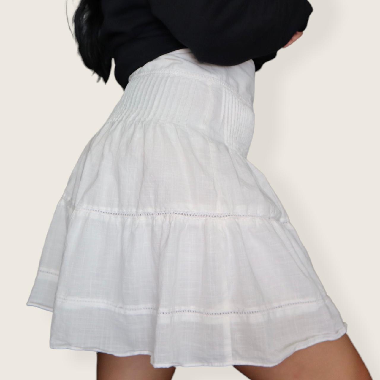 🌱100 Cotton🌱madewell Tiered Mini Skirt In White Depop