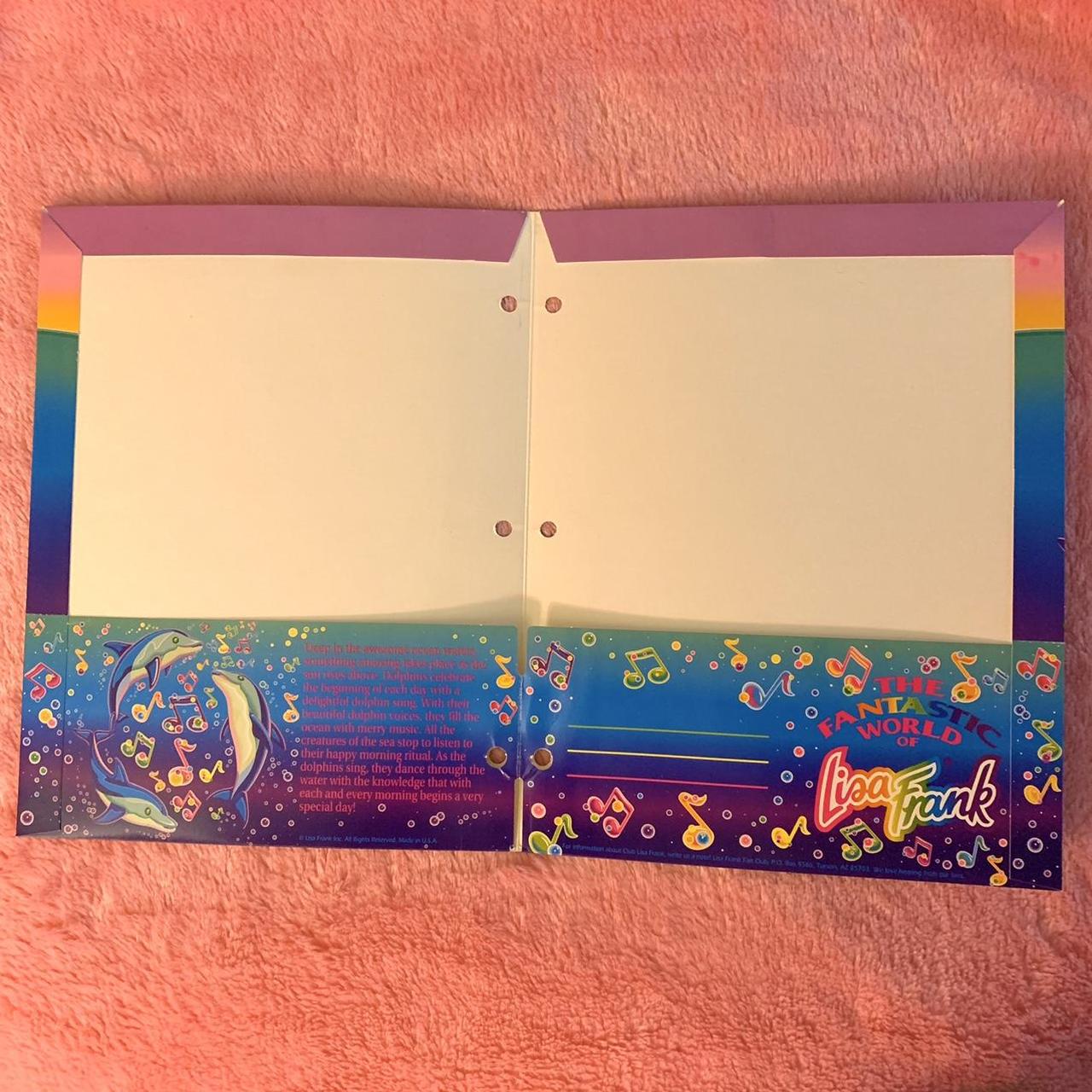 Vintage 90s Lisa Frank dolphin folder. In excellent... - Depop