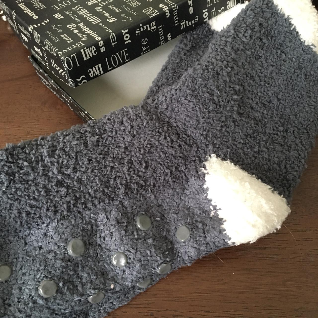 Gift wrapped Grey Ultra Soft Socks with Bottom Grip... - Depop