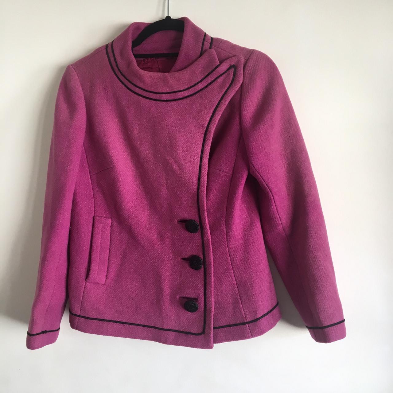 Vintage pink wool jacket Used, aged but still... - Depop