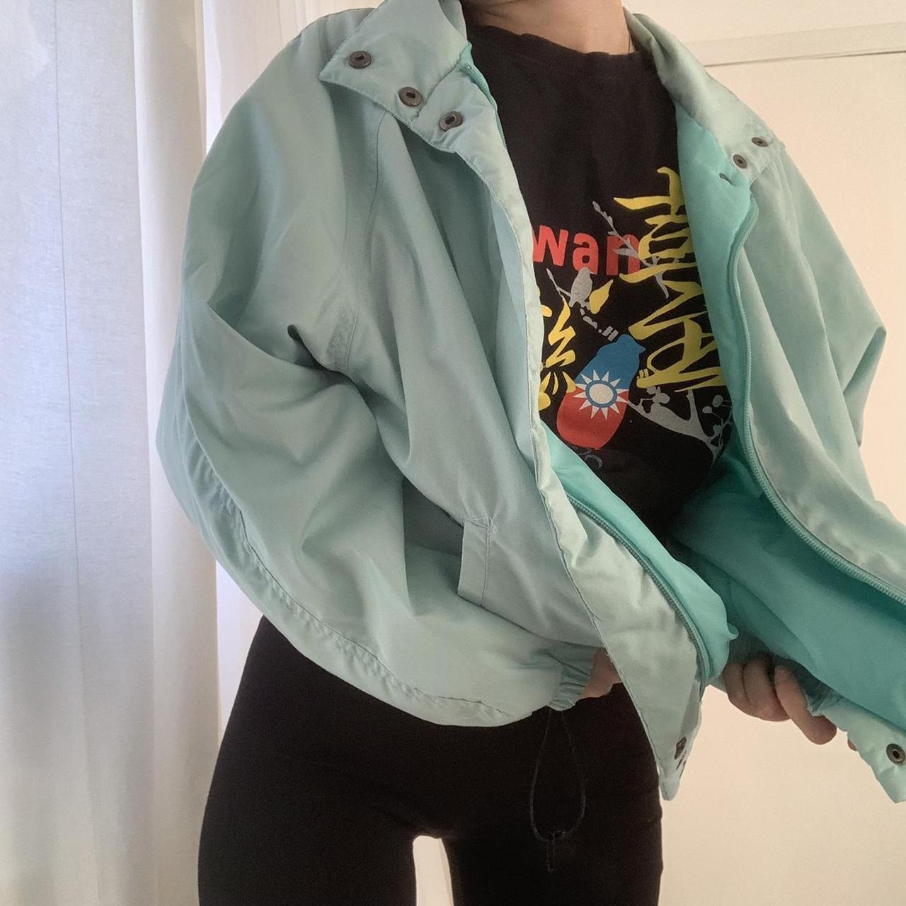 Turquoise bomber jacket - Depop