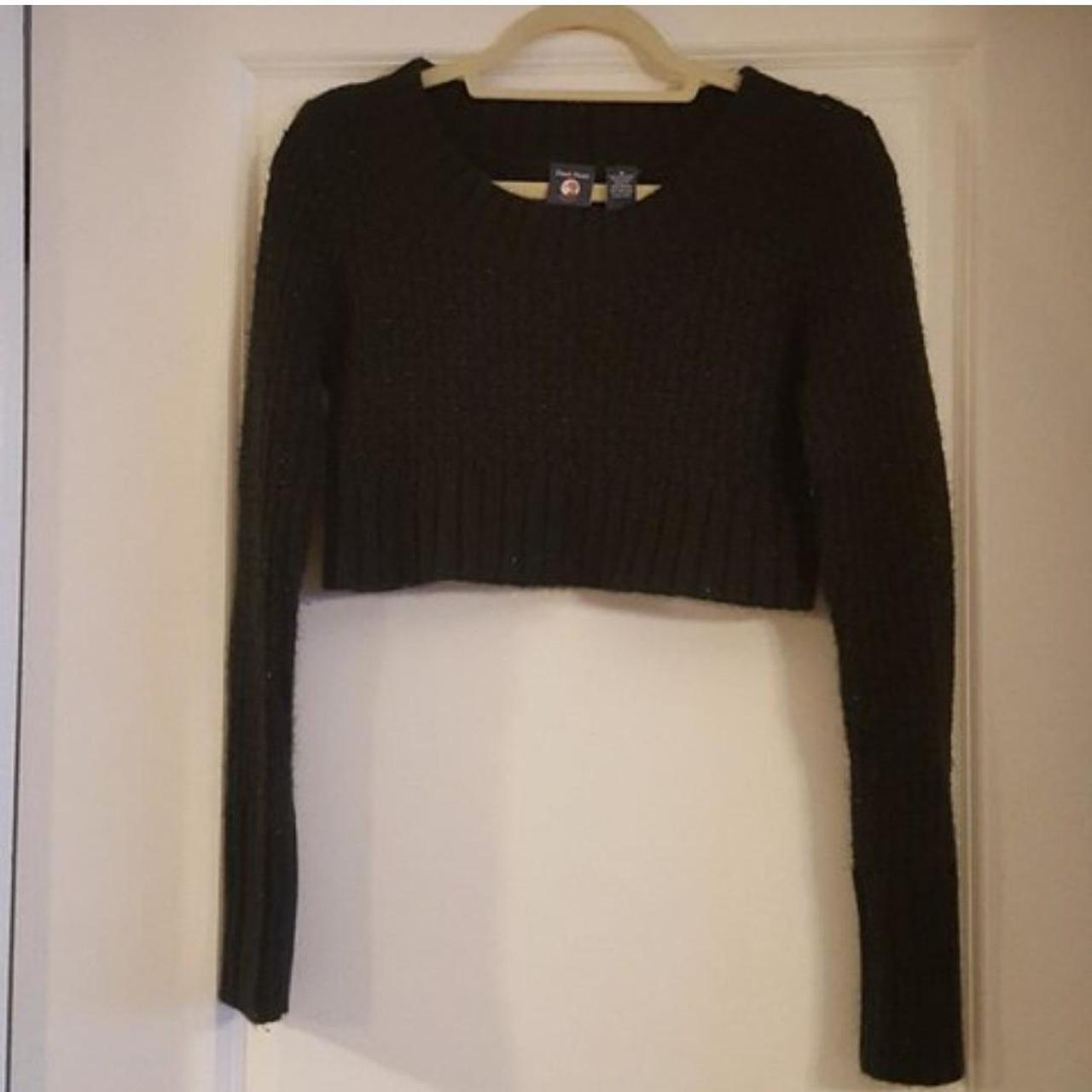 soft and cozy knit black cropped sweater!!... - Depop