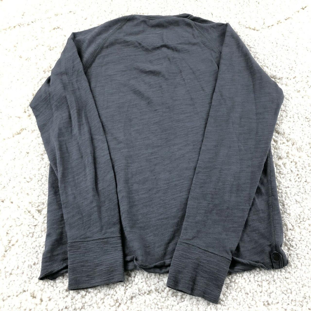 Rag & Bone Dark Grey Gray Long Sleeve Henley Shirt... - Depop