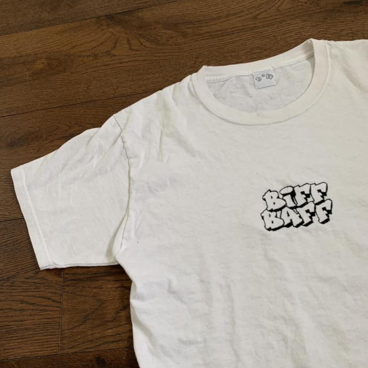 biff baff graphic graffiti tee black embroidery on a... - Depop