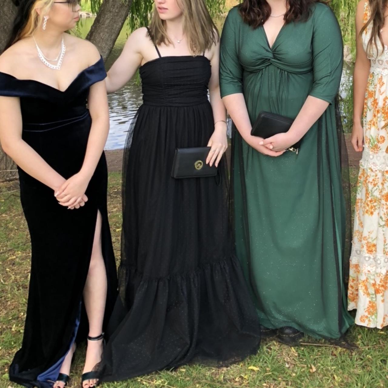 Frill Ruffle Hem Mesh Prom Dress from Shein - worn... - Depop