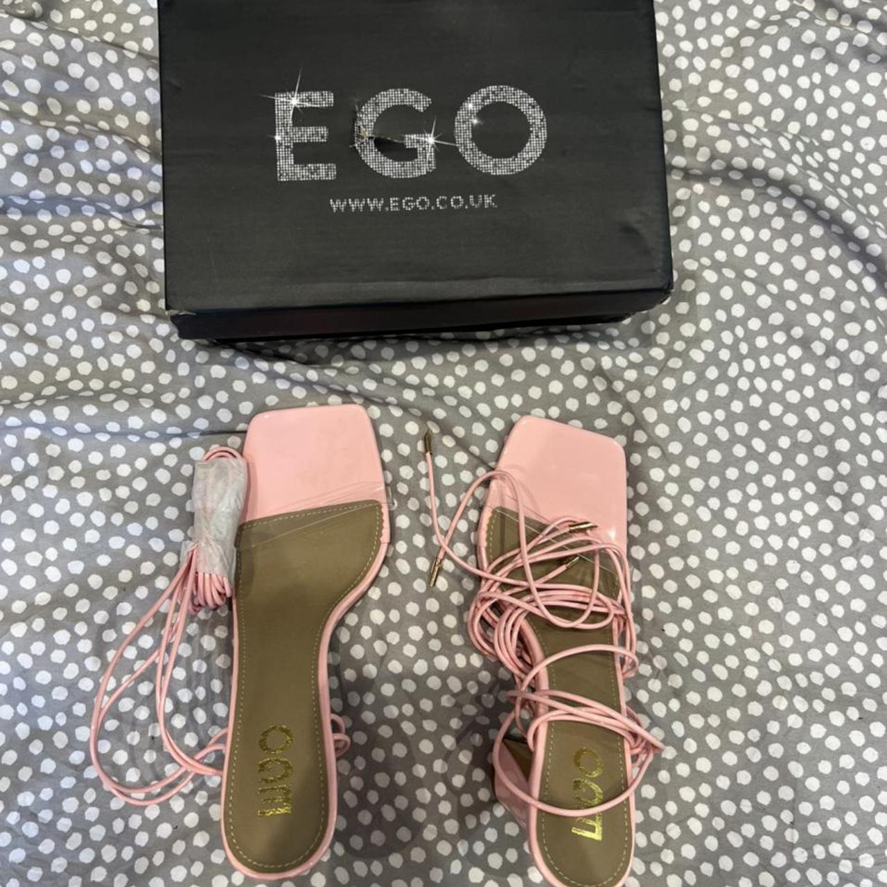 New Ego pink yaritza lace up clear perspex strap... - Depop