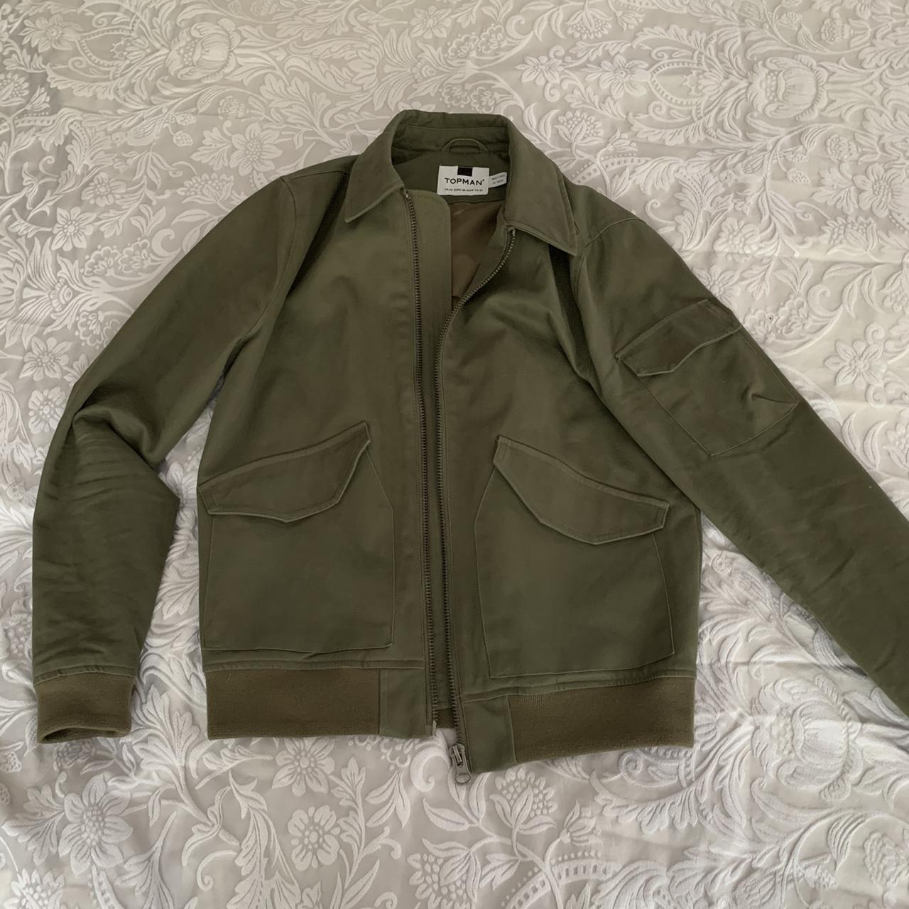 Men’s Topman cargo Jacket Khaki Condition... - Depop