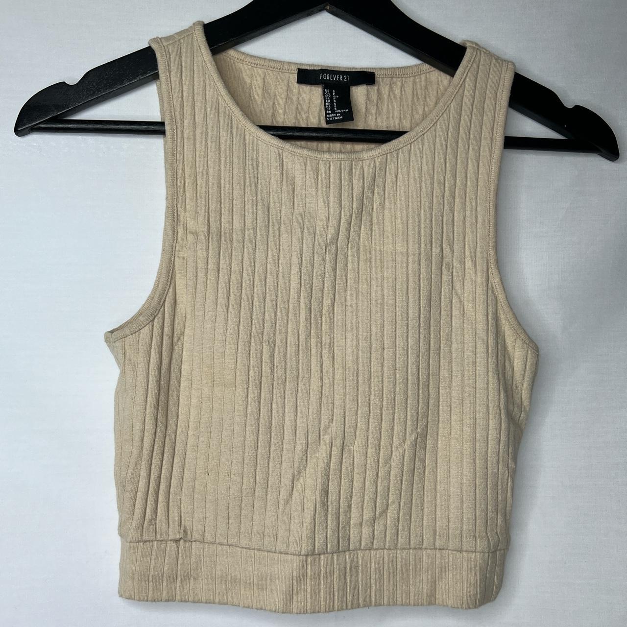Forever 21 Women's Tan Crop-top | Depop