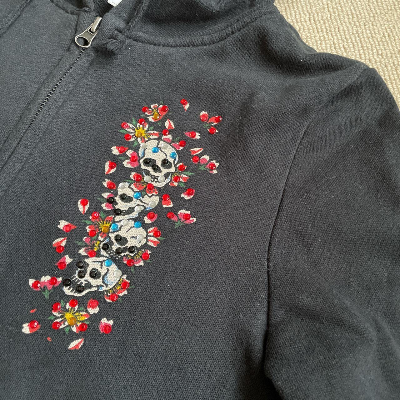 Ed hardy embellished hoodie Gorgeous skulls and... - Depop