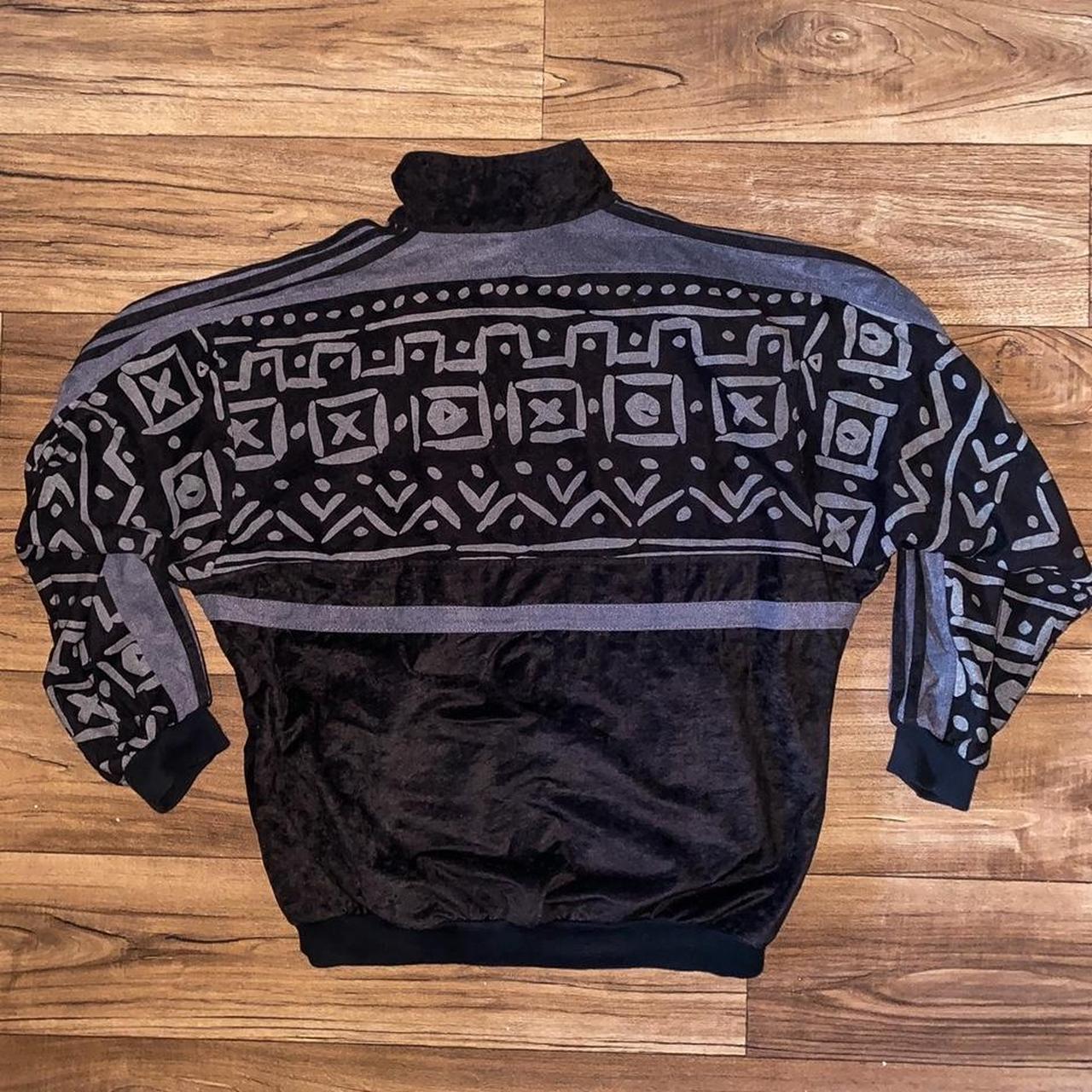 Rare black Adidas Aztec vintage jacket Size L but... - Depop