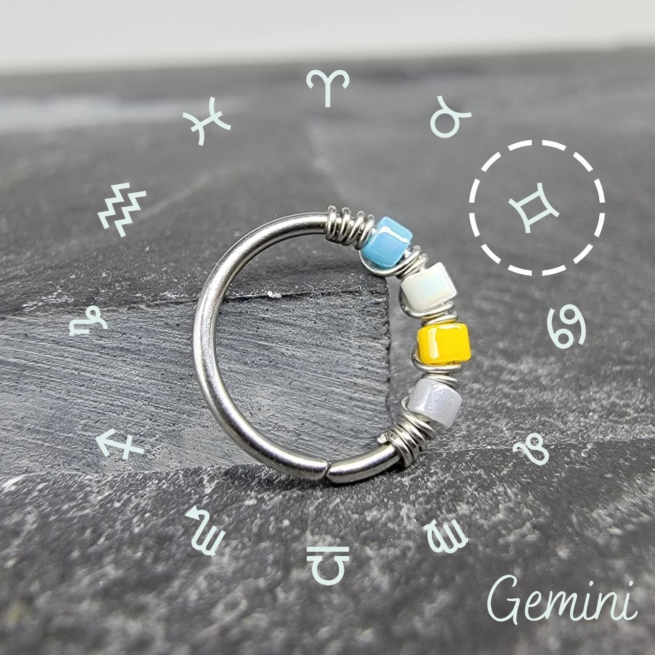 Gemini Zodiac Sign Nose Ring or Cartilage... - Depop
