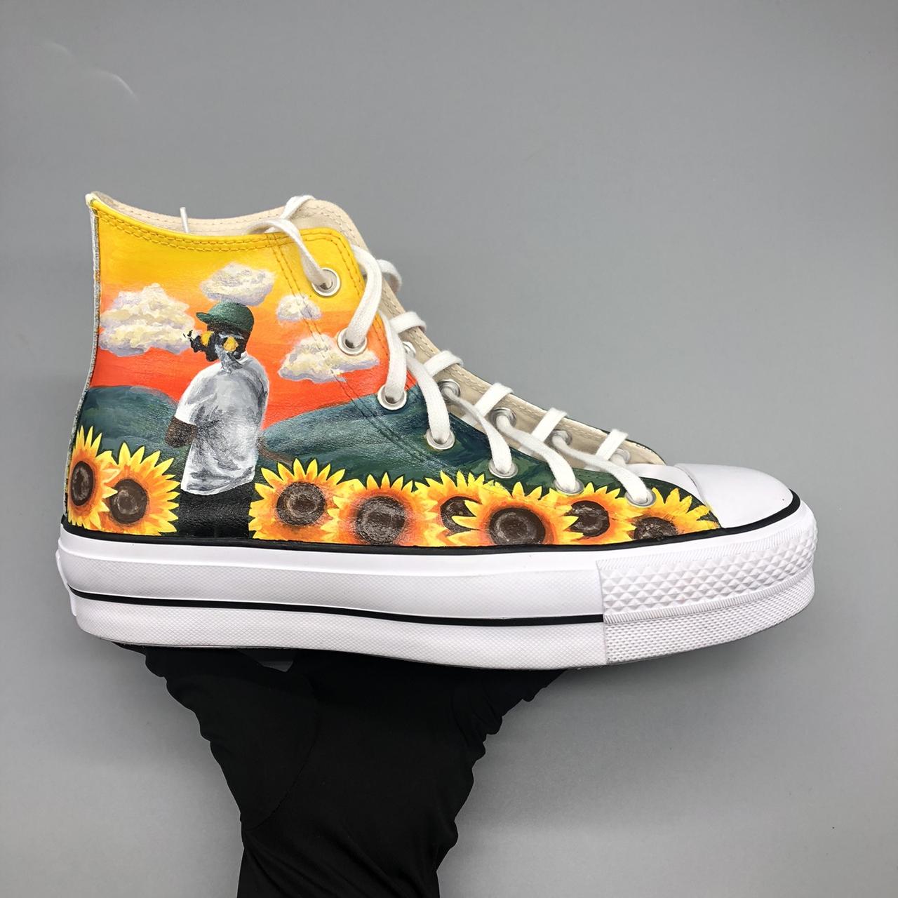 Tyler the Creator Flowerboy Platform Converse... - Depop