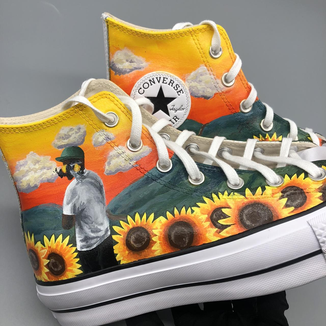 Tyler the Creator Flowerboy Platform Converse... - Depop