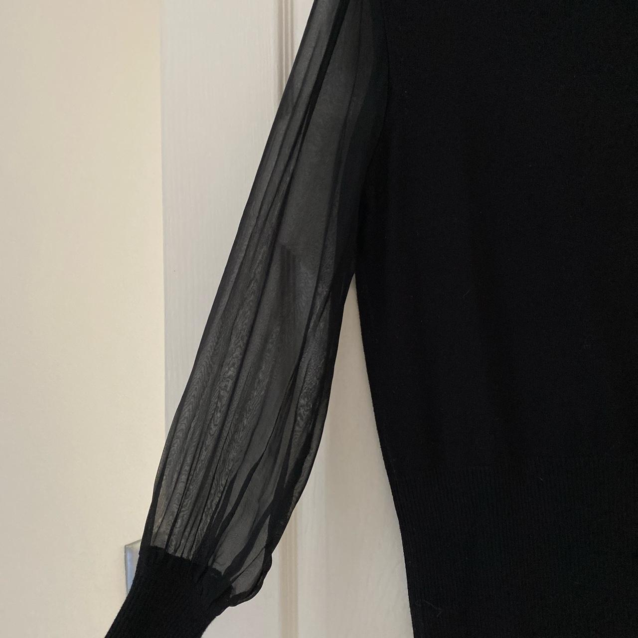 Kaliko black polo neck top with silk sleeves - Depop