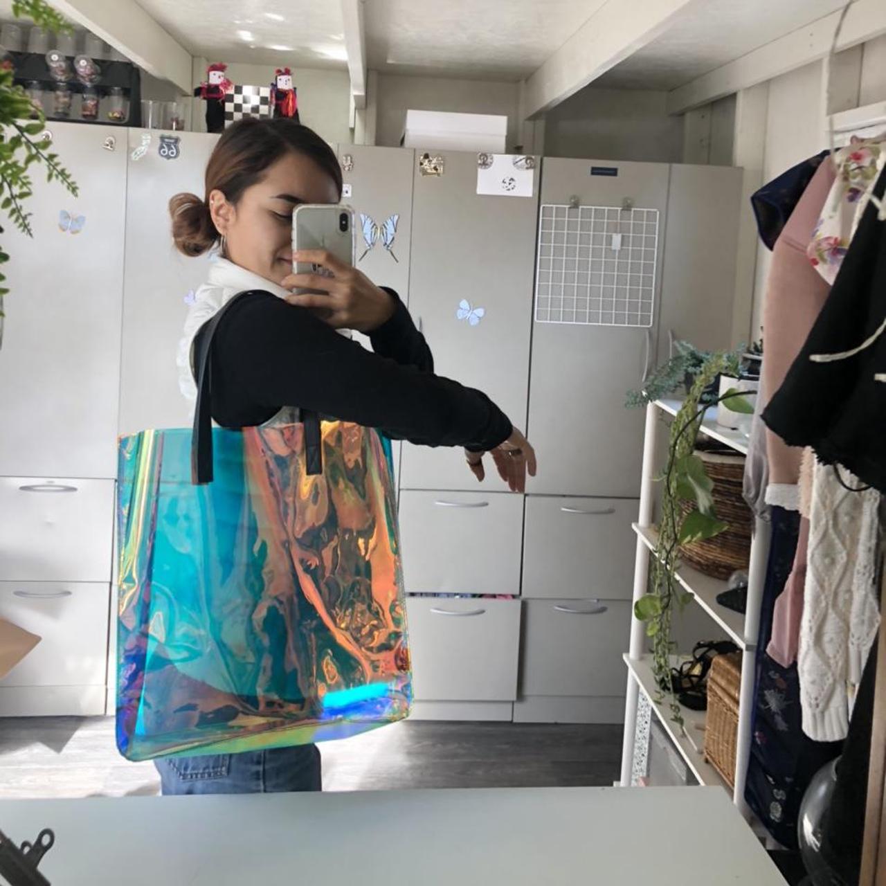 Skinny dip holographic tote bag I loveeee this bag... - Depop