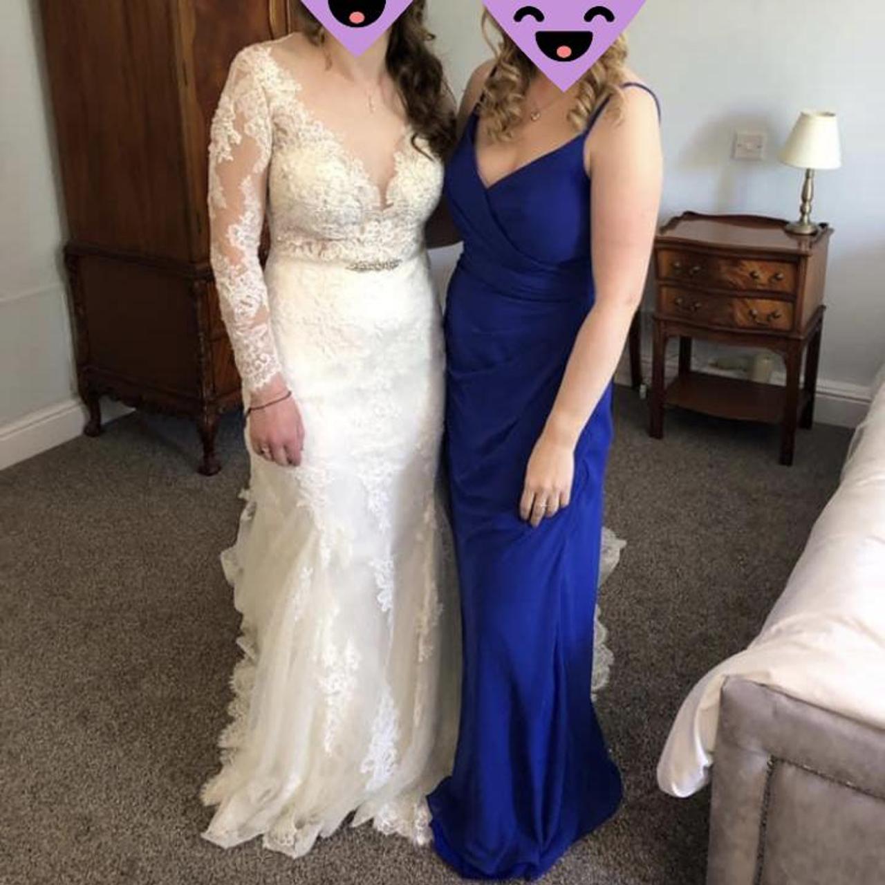 Thea wed2be bridesmaid dress in royal blue (worn once) - Depop