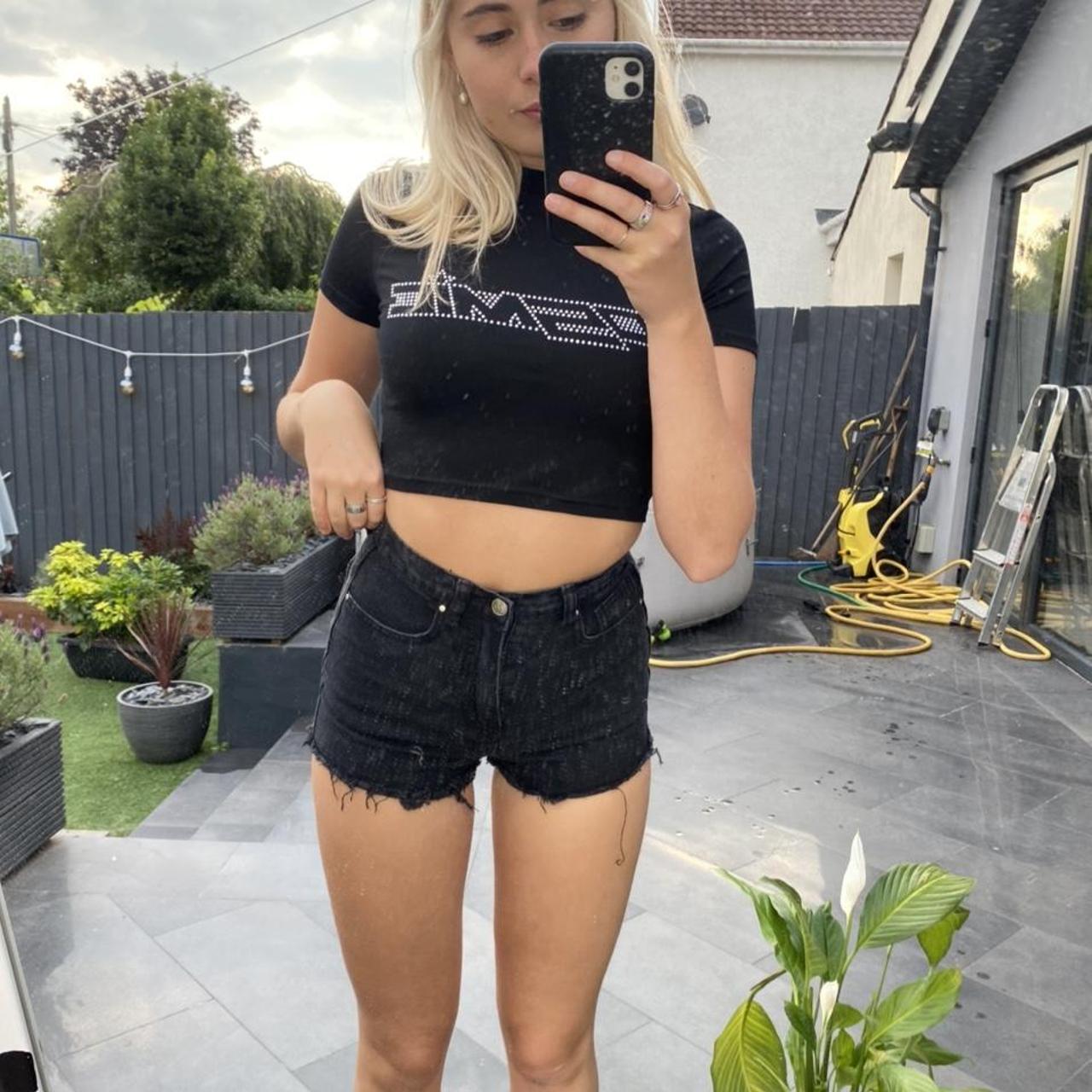 black denim shorts PLT - cheeky style FREE SHIPPING - Depop