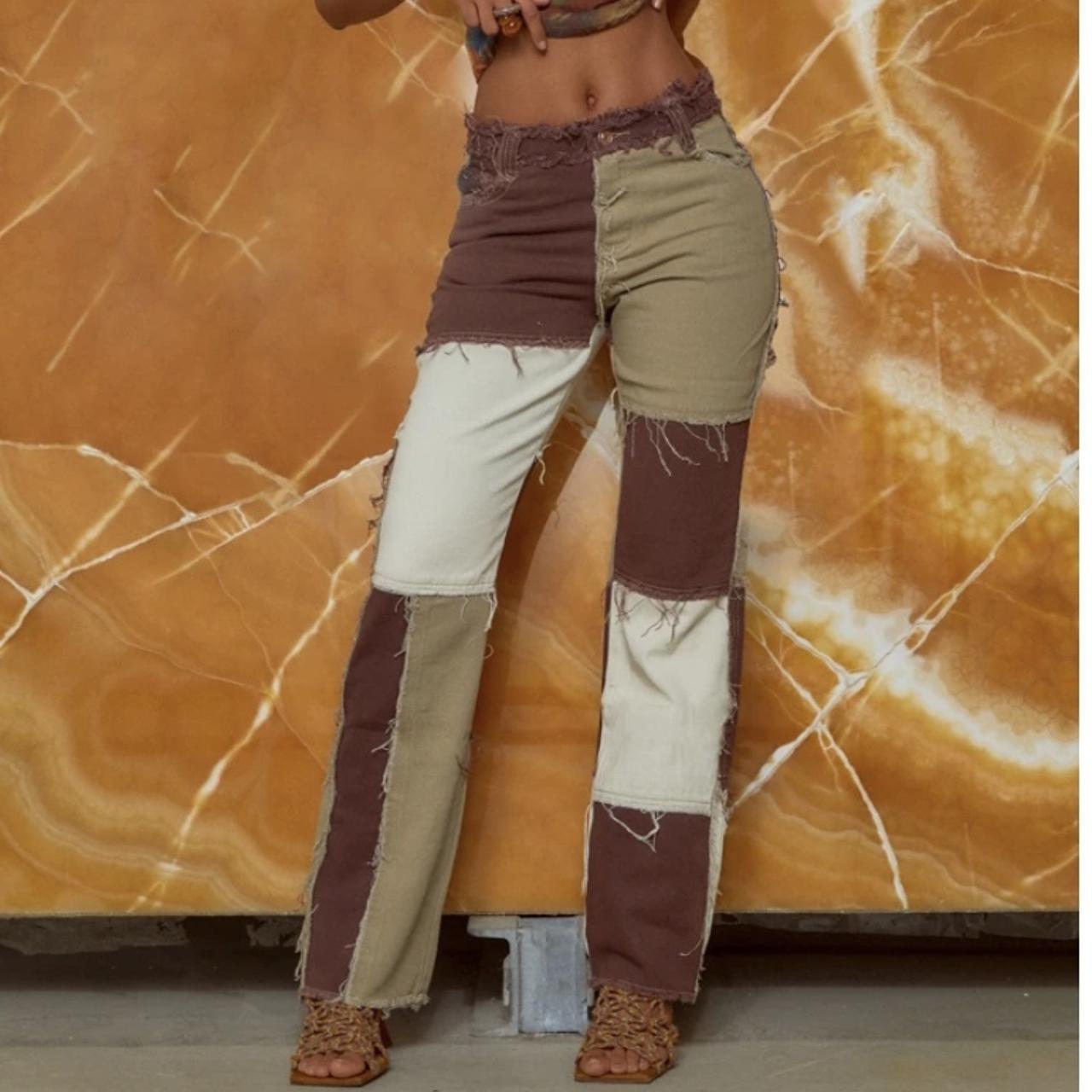 The authentic Jaded london brown patchwork jeans, in... - Depop