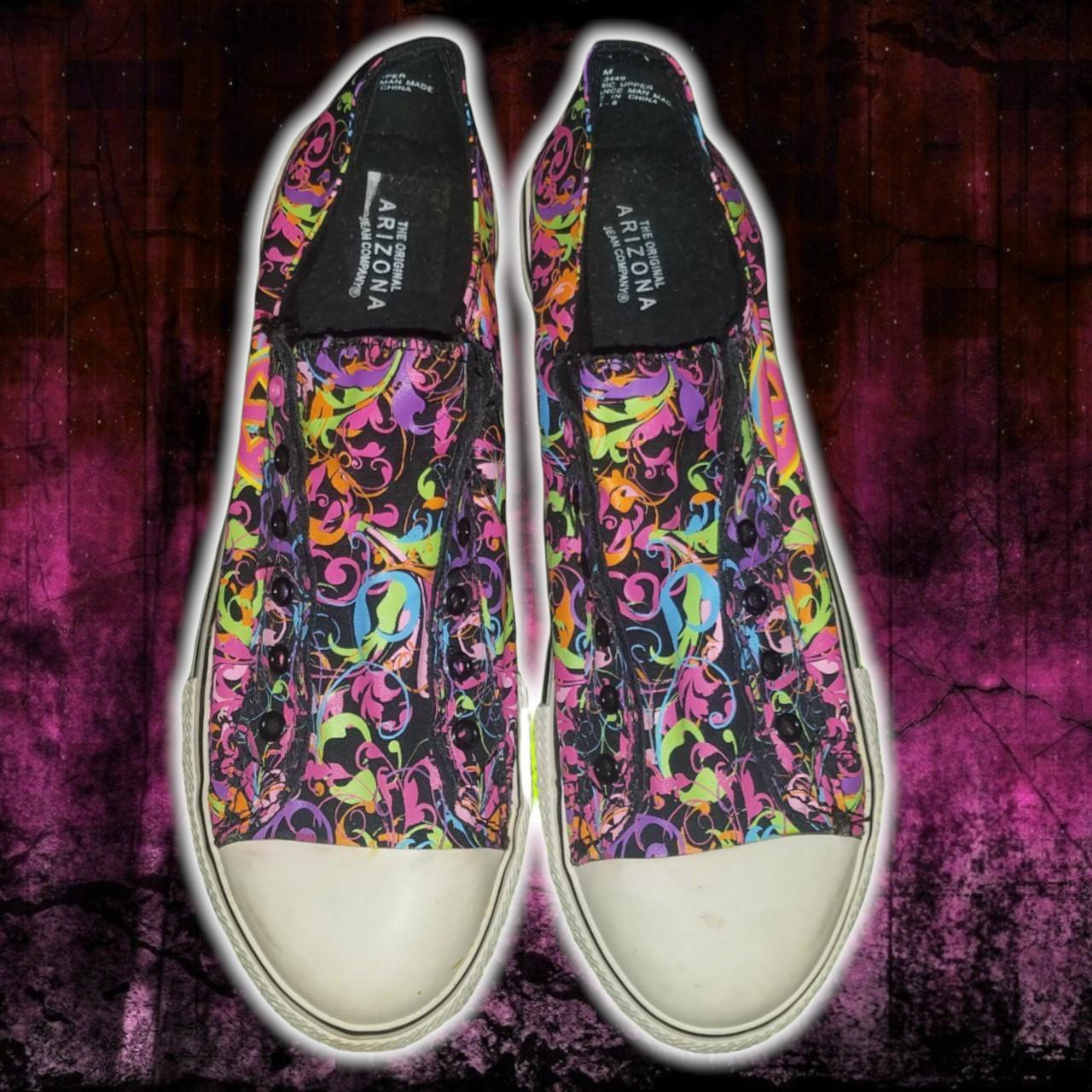 vintage 2000s neon peace sign sneakers by arizona (:... - Depop